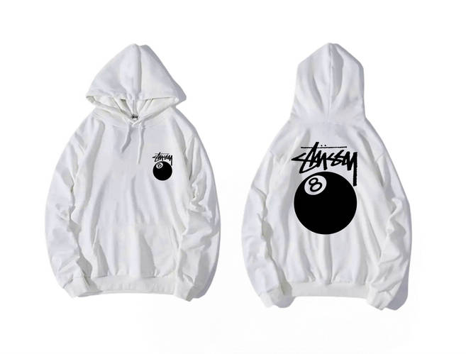 Біле худі Stussy 8 Ball Hoodie унісекс толстовка Стассі Шар Стуссі (ID ...