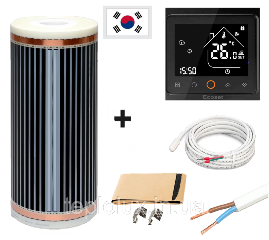3м2. Комплект инфракрасная пленка Rexva c Wi-Fi терморегулятором Ecoset PWT 002: продажа, цена в ...