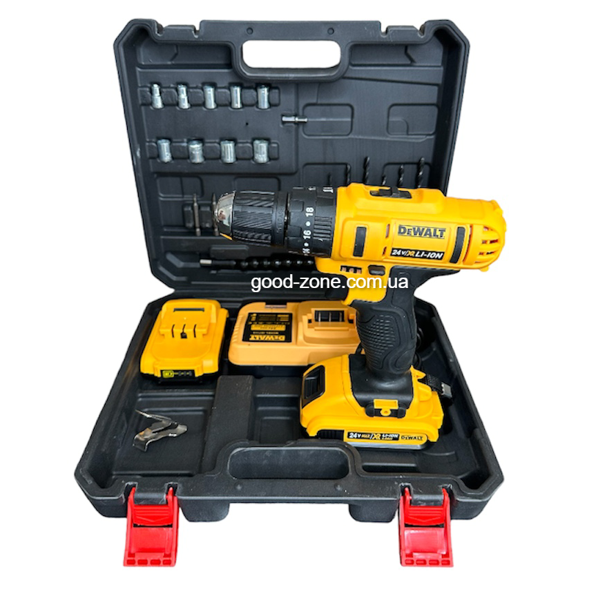 Ударный шуруповерт DeWALT DCD791 (24V 4A/h Li-Ion, 2 аккумулятора ) с ...