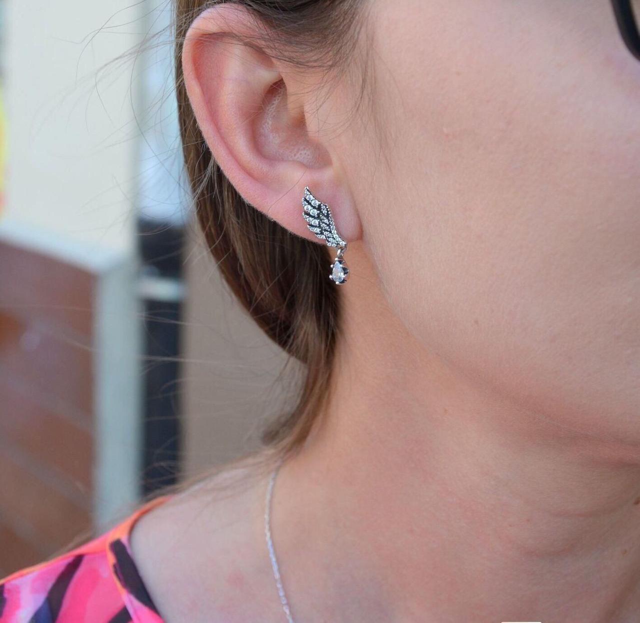 Купити Срібні сережки Pandora "Криланева" 298493C01, ціна 891.24 ...