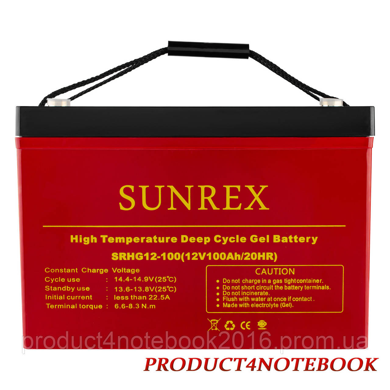 Купить Аккумуляторная батарея SUNREX SRHG12-100, Емкость: 100Ah, 12V ...