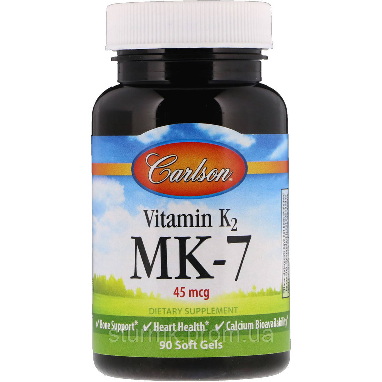 Купить Витамин K2 MK-7 Vitamin K2 MK-7 Carlson Labs 45 мкг 90 гелевых ...
