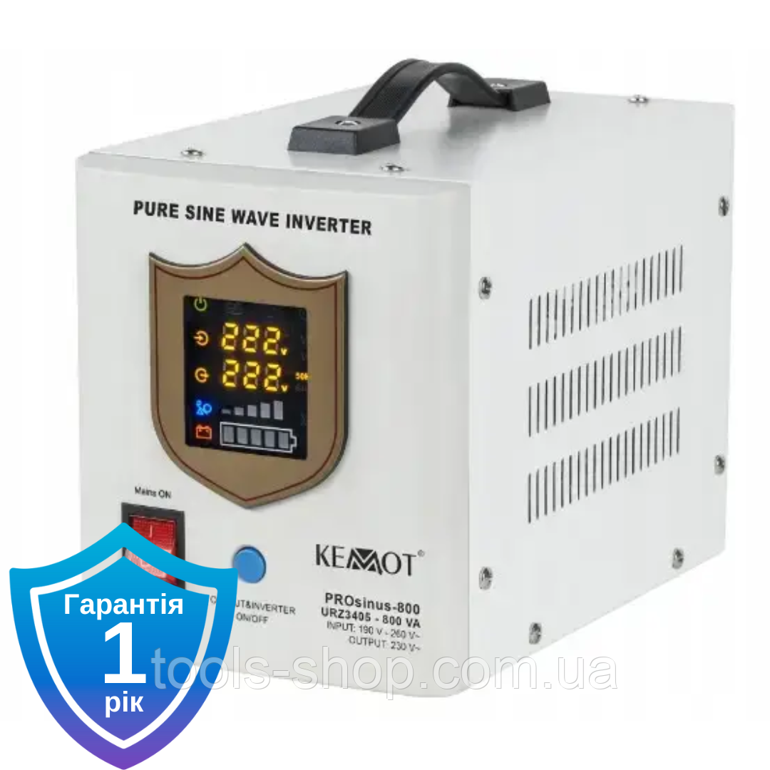 Гібридний ДБЖ/Інвертор Kemot URZ3405 PROsinus-800 12V 230V 800VA/500W ...