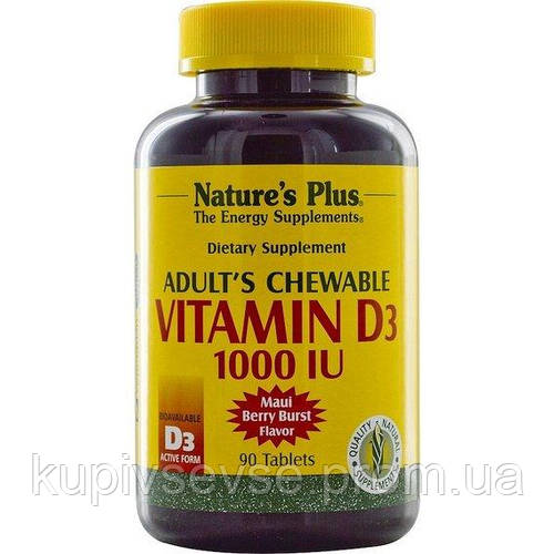 Купить Витамин D Natures Plus Adults Chewable Vitamin D3 1000UI 90 Tabs ...