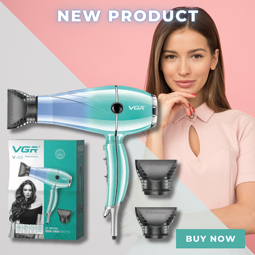 Купить Профессиональный фен для волос VGR V-452, Фен VGR V-452 насадки-концентраторы, мощный фен ...