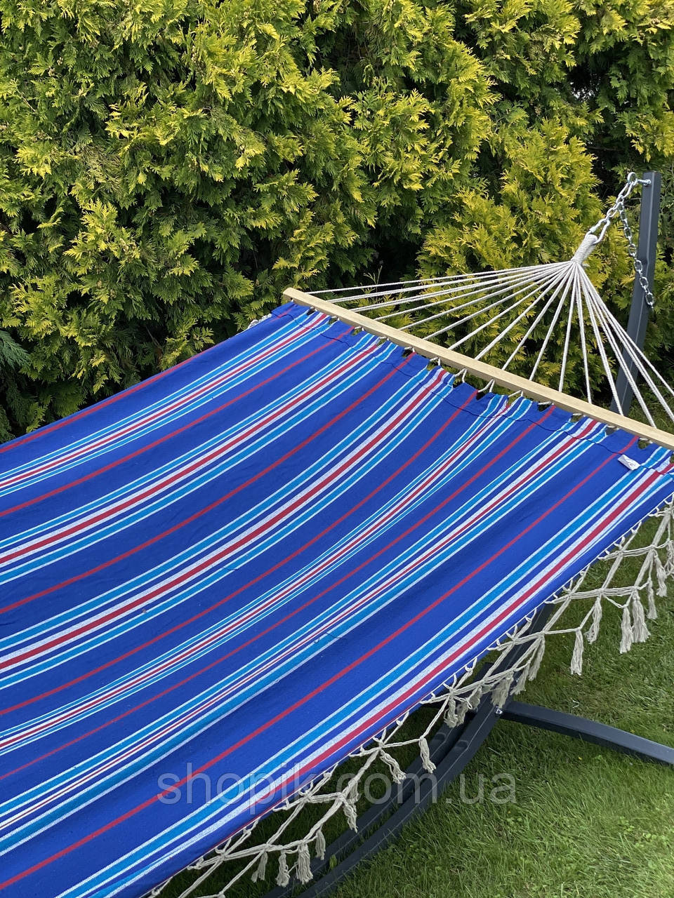 Двомісний підвісний гамак з планкою BALI Синій XXL 200х150 WCG Shopik, ціна 1498 ₴: купити на ...