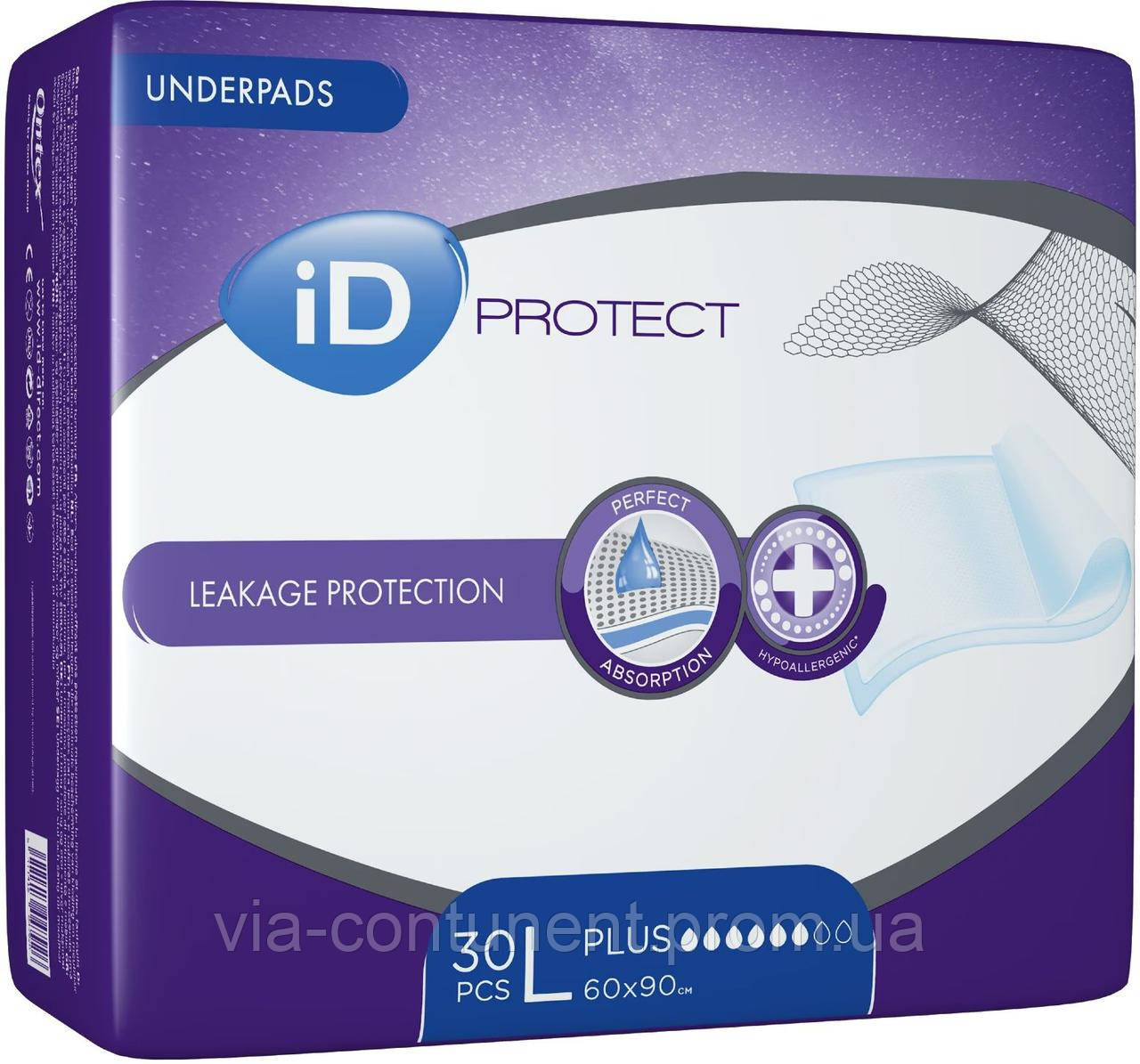 Купить Пеленки iD Protect Plus 60 x 90 см 30 шт, цена 450 ₴ — Prom.ua ...