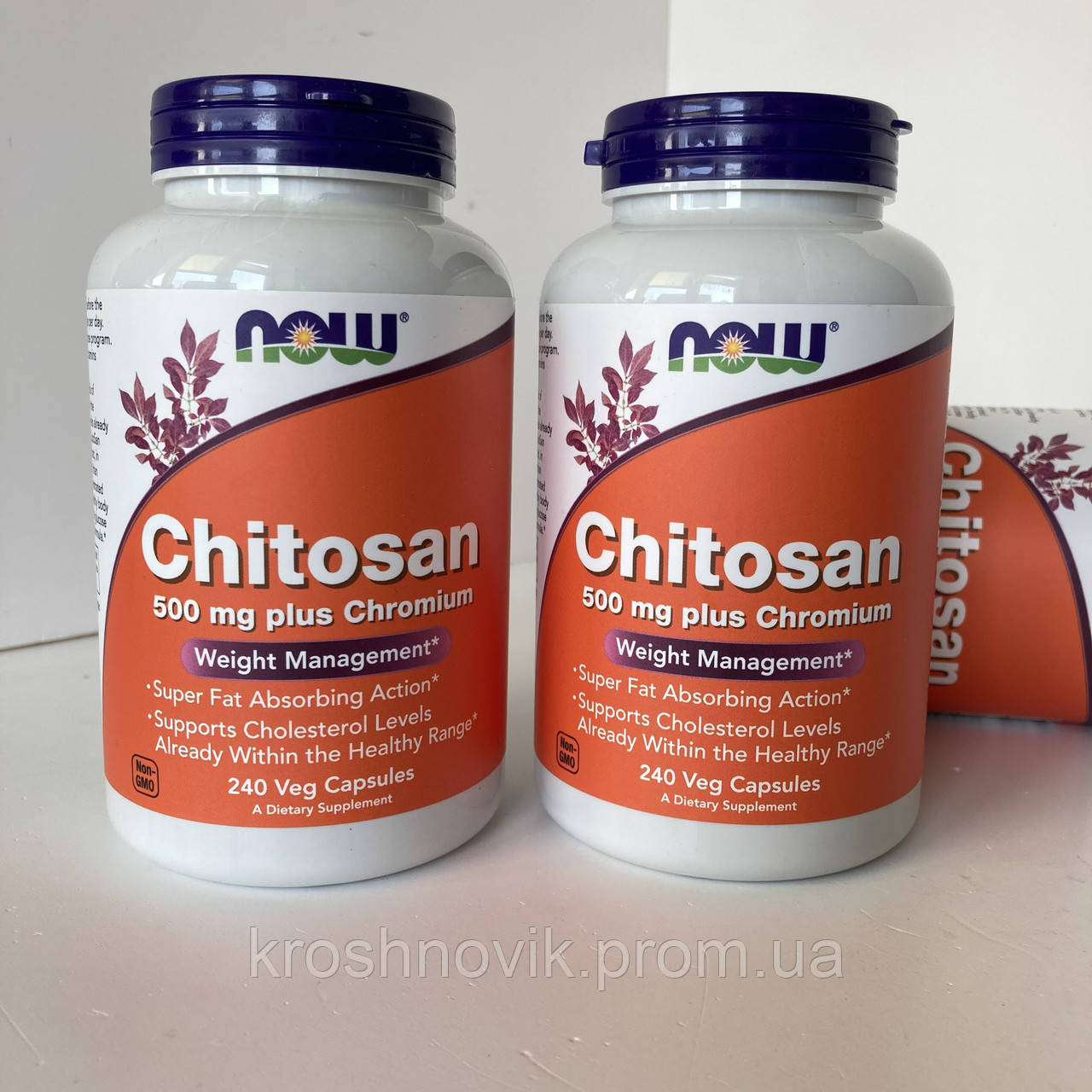Now Chitosan plus chromium, 500 мг 240 капсул (хітозан з хромом) (ID ...