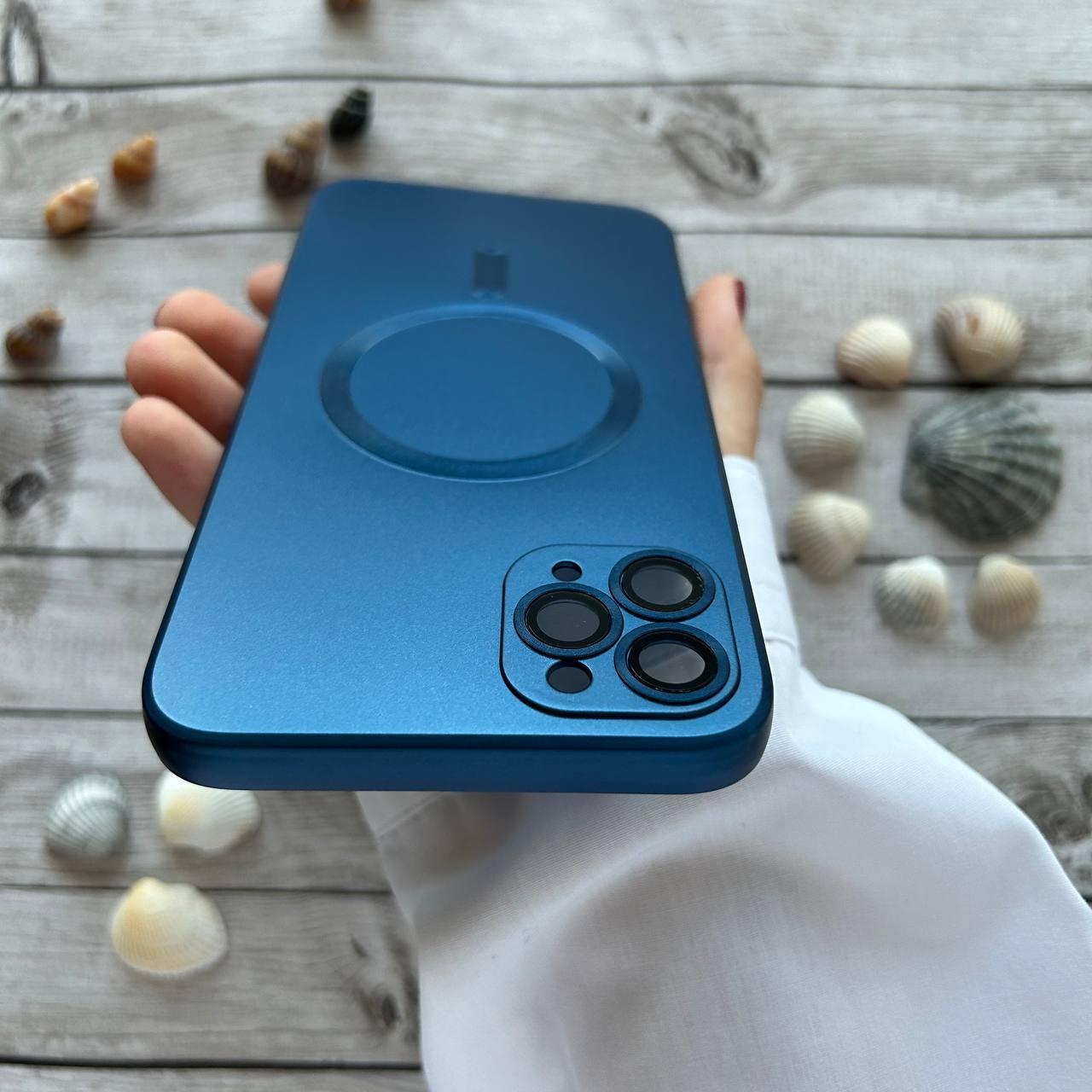 Чехол MagSafe на iPhone 11 Pro Max Dark blue / Силиконовый для Айфон 11 ...