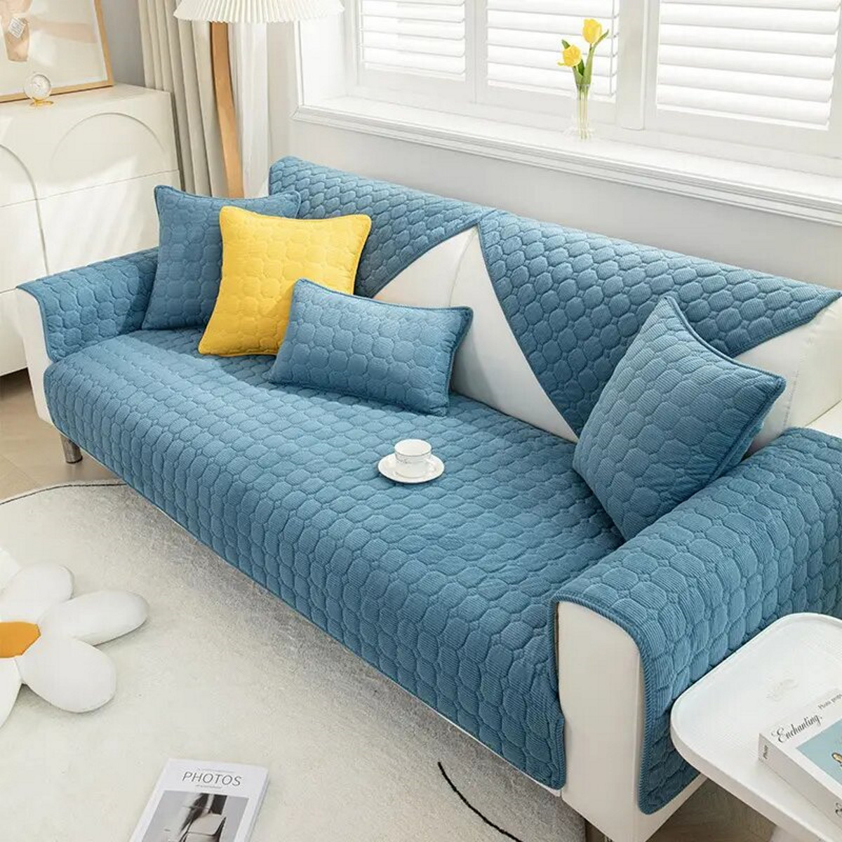 Покривала на кутовий диван Блакитний продаж ціна у Києві Накидки та сидіння для меблів від