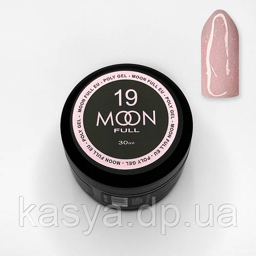 Купить MOON FULL POLY GEL №19, 30 мл насыщенно-розовый (с шиммером ...
