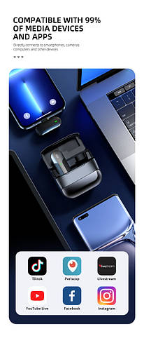 Беспроводной петличный микрофон с приемником и кейсом для зарядки Type-C UFT M8-C Pro (ID ...