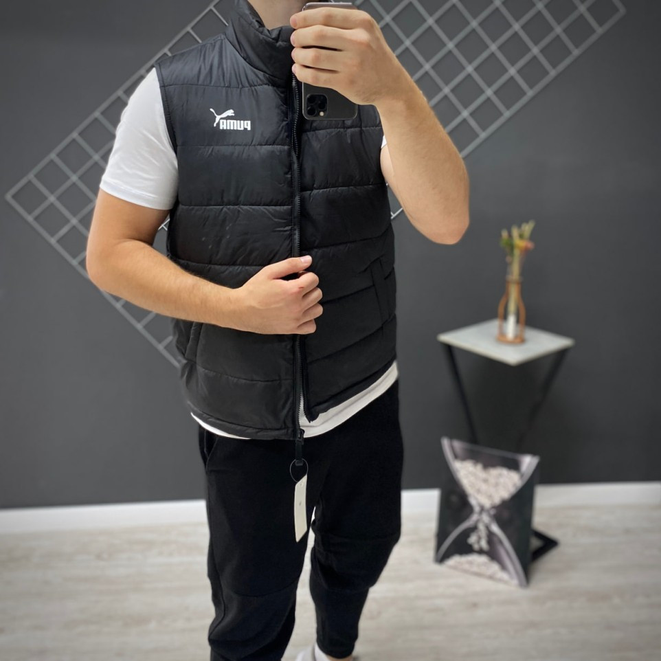 Мужская жилетка Puma, спортивная безрукавка Пума, черная (ID#1970451127 ...