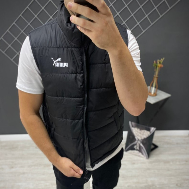 Мужская жилетка Puma, спортивная безрукавка Пума, черная (ID#1970451127 ...