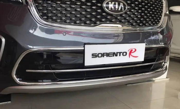 Kia Sorento UM 2015 Накладка на решетку переднего бампера Libao (пластт ...