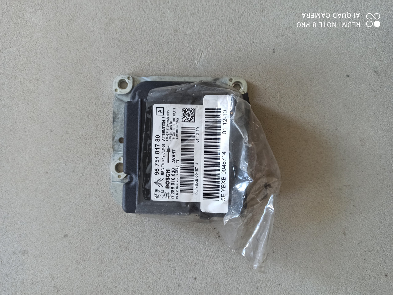 Peugeot citroen сенсор подушек модуль, 96 751 817 80, 9675181780, 0 285 ...