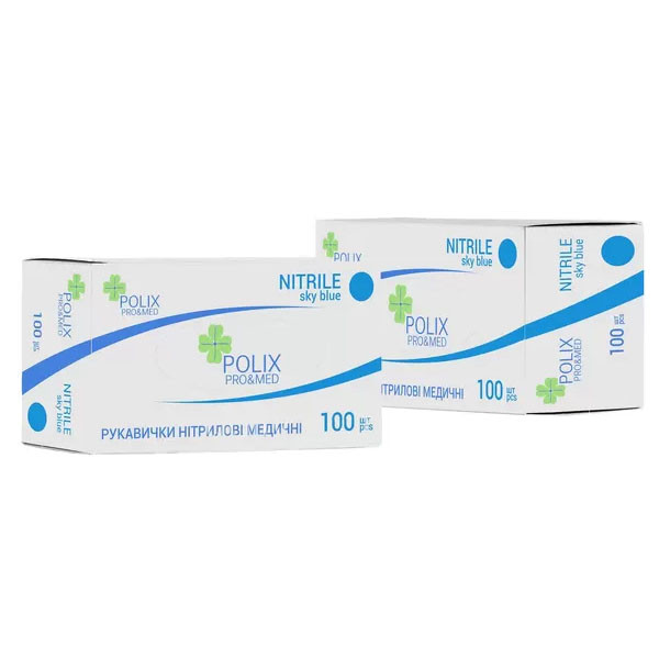 Купить Polix PRO&MED Перчатки Нитровые SKY BLUE/синие S (100 шт/пач ...