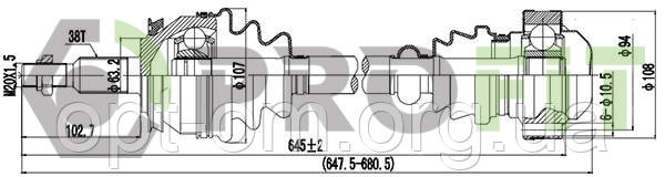 Піввісь ПРИВОДНОЙ ВАЛ К-Т VW TRANSPORTER 03- ЛЕВ. 2730-3083 — в ...