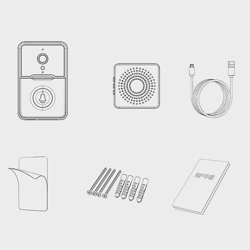 KCRPM Дверний дзвінок Intellibell Відеодомофон Intellibell, Бездротова ...