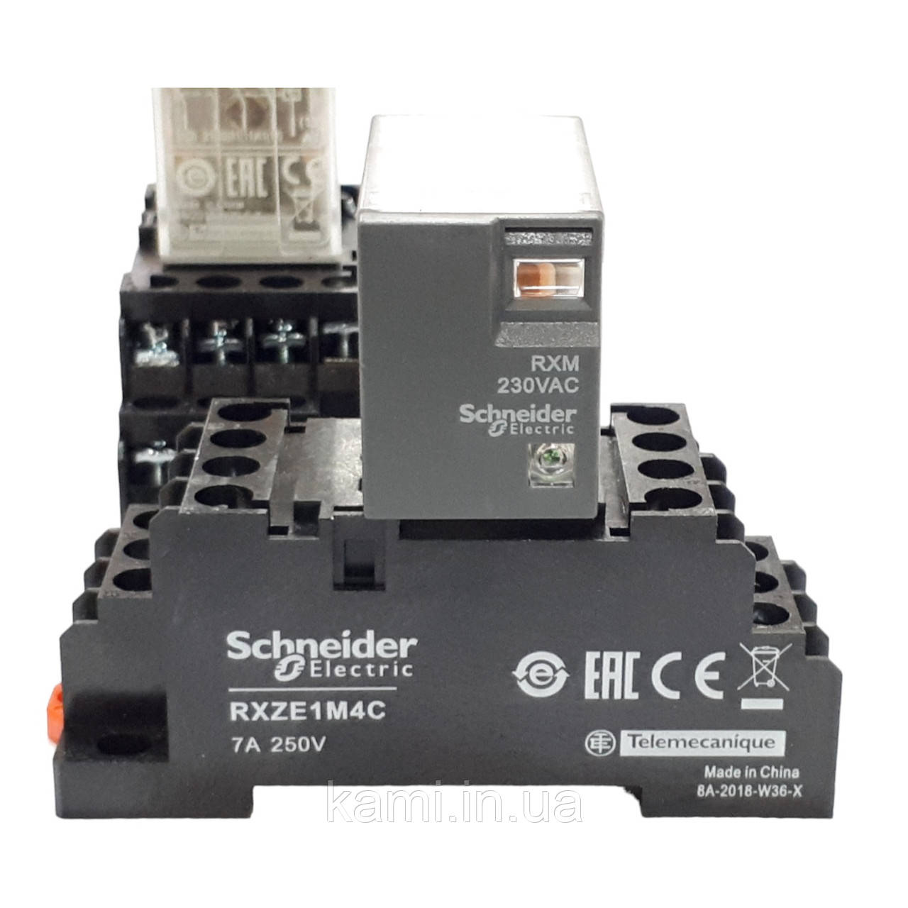 Контактное реле Schneider RXM 230VAC + розетка Schneider RXZE1M4C (температурного датчика ...