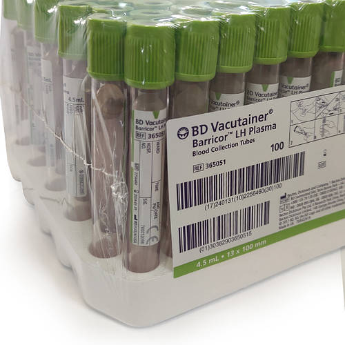 Пробірки BD Vacutainer® Barricor LH для забору венозної крові 4,5 мл ...