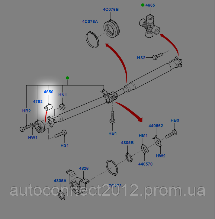 Подшипник кардана FORD V347/8 с 2006 г по 2023 г 8C16-4650-AA (ID ...