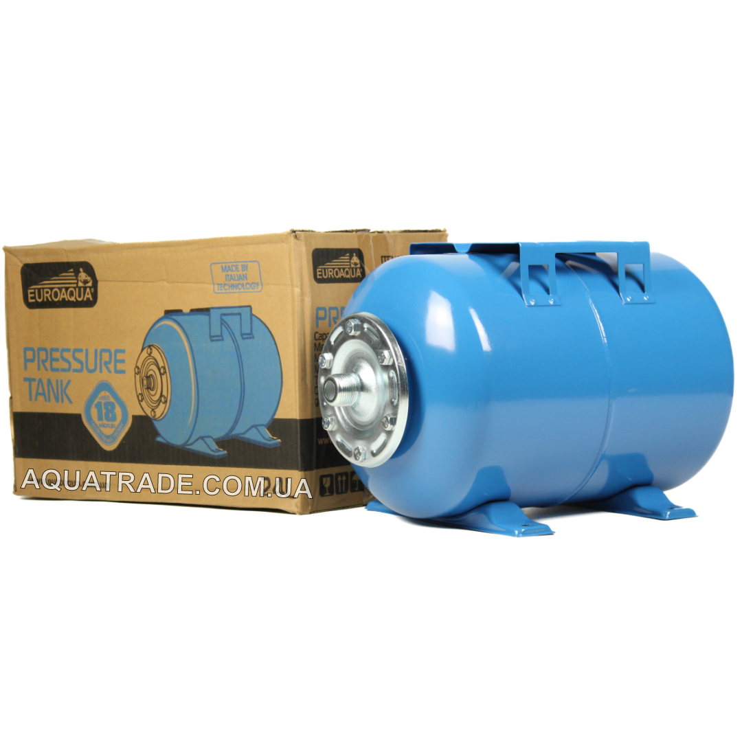Гідроакумулятор 24 л Euroaqua горизонтальний розширювальний бак для насосної станції (ID ...
