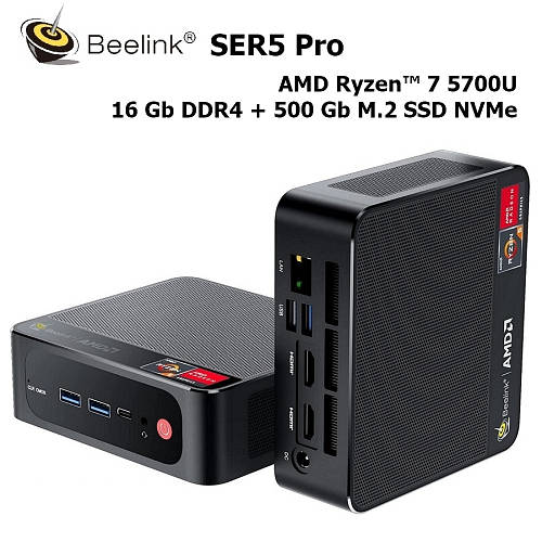 Beelink SER5 Pro Mini PC AMD Ryzen 7 5700U, 16GB+500GB (ID#1975390458 ...