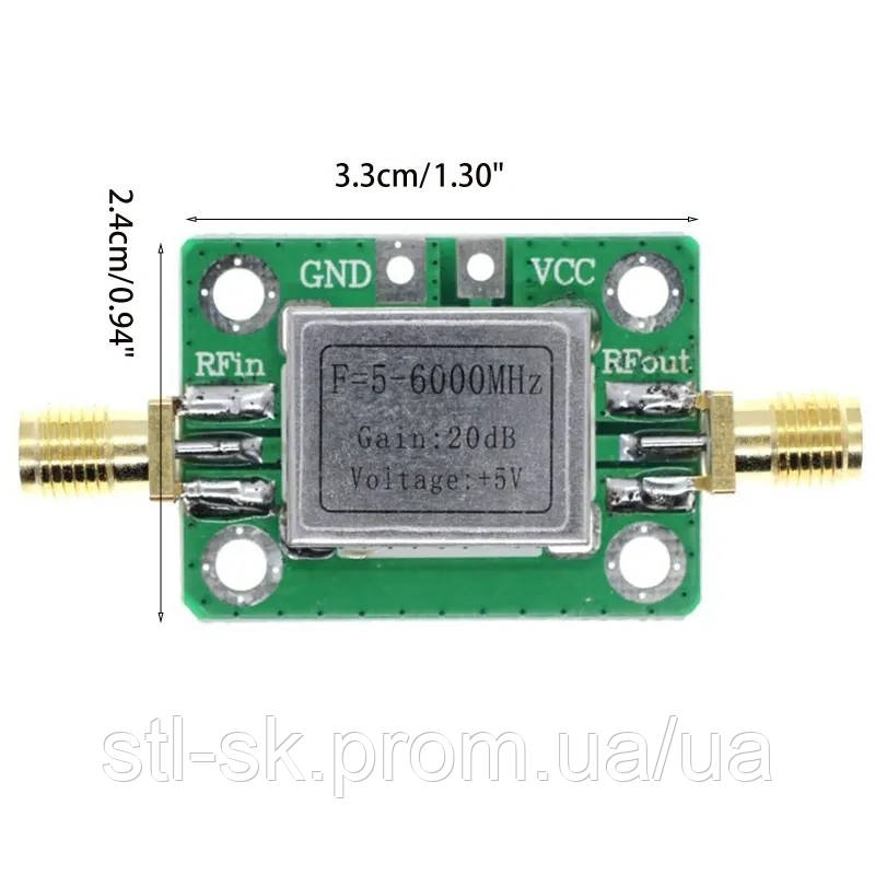Підсилювач усилитель LNA 5M-6GHz Amplifier Module Gains 20dB RF Wide Band Low Noise Amplifier ...