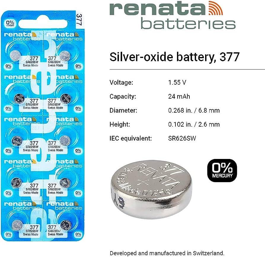 Батарейка 377 Renata (SR626SW) блістер (ID#1975863266), цена: 266 ...