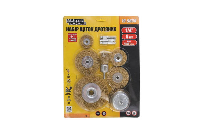 Набор щеток Mastertool - 25 x 40 x 50 x 63 x 75 x 75 x 100 мм (7 шт.) (ID#1976691283), цена: 303 ...