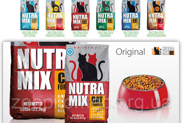 Корм для кошек Nutra Mix Cet (Нутра Микс Кет) Original Оригинальная формула, 9,07 кг: продажа ...