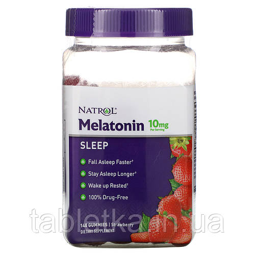 Купить Natrol, Мелатонин, со вкусом клубники, 5 мг, 140 жевательных ...