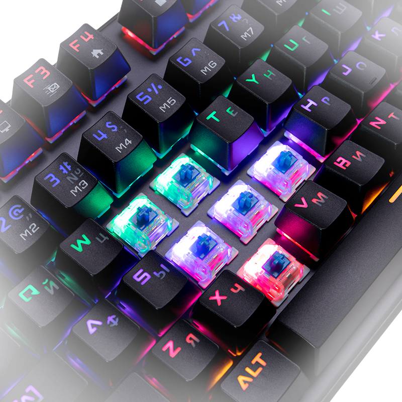 Клавіатура Hator Starfall (Blue Outemu Switches), Black, USB, механічна ...