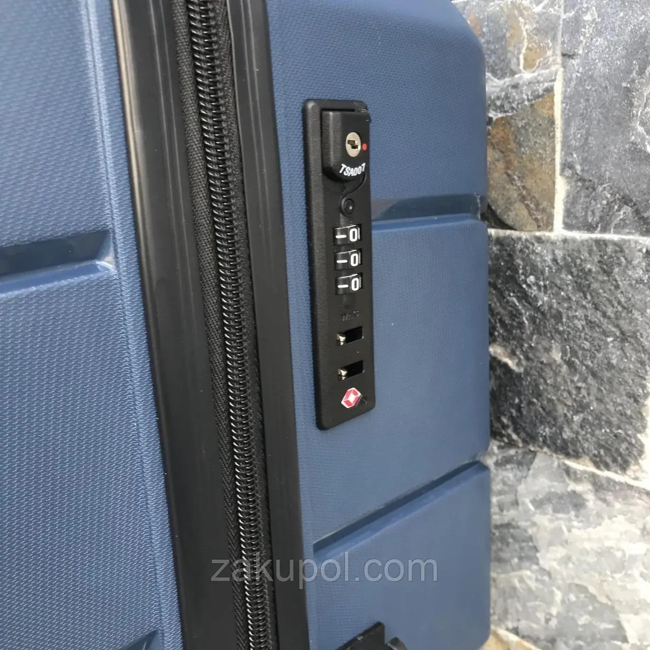 Дорожня валіза Wings PP05 з поліпропілену на 4 колесах, велика синя (ID ...