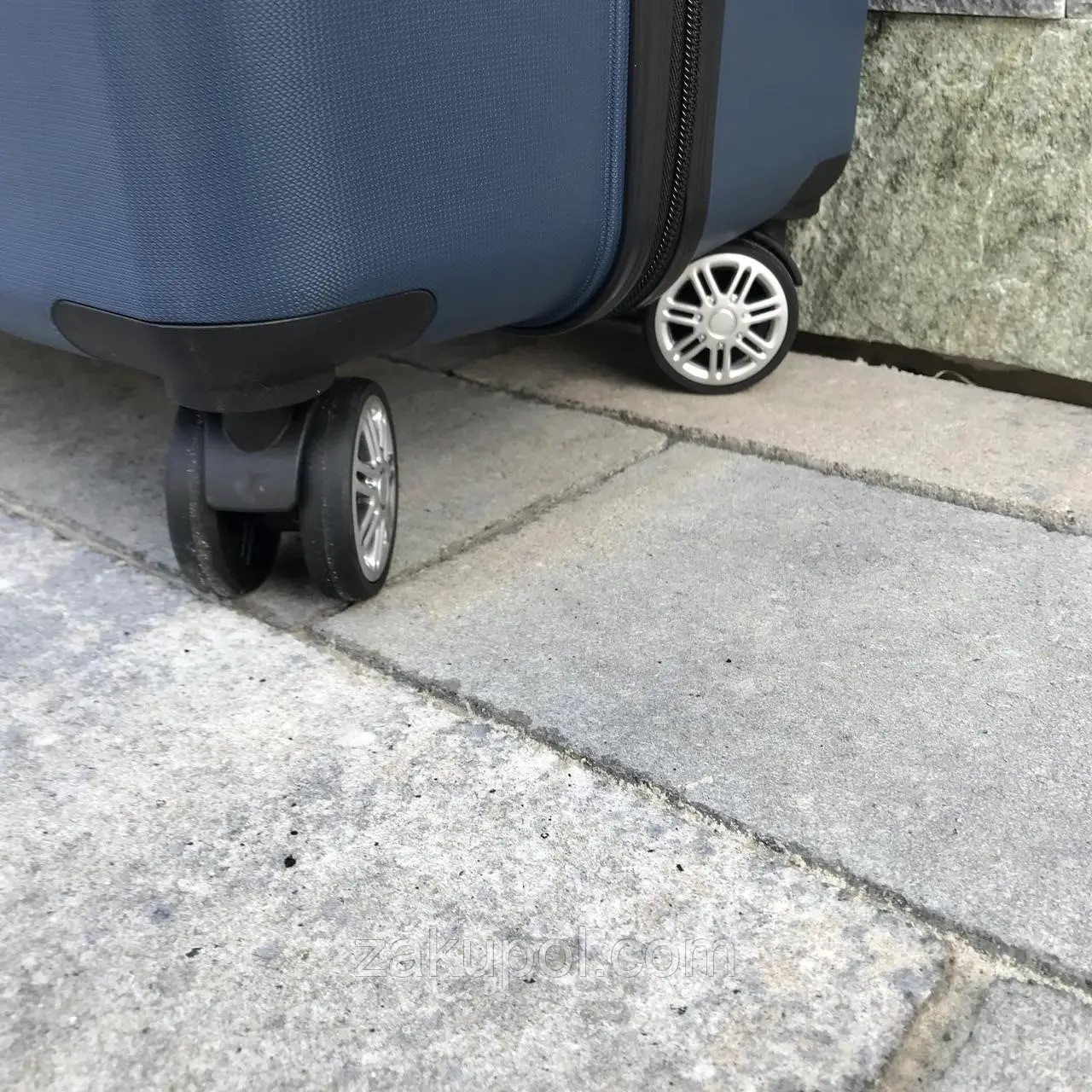 Дорожня валіза Wings PP05 з поліпропілену на 4 колесах, велика синя (ID ...