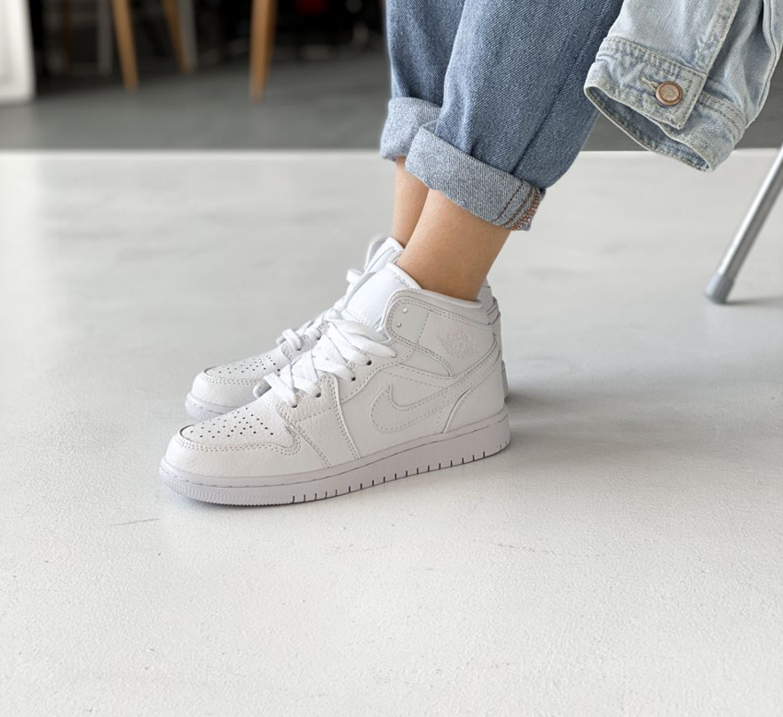 Женские Кроссовки Nike Air Jordan 1 Retro White обувь Найк Джордан ...