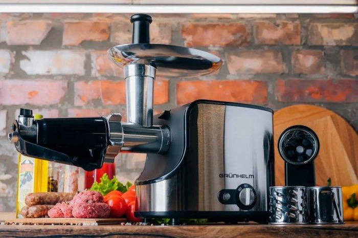 Купить Мясорубка электрическая 9 в 1 GRUNHELM AMG240SSJ 2400 Вт 5.5 кг/мин реверс насадки кеббе ...
