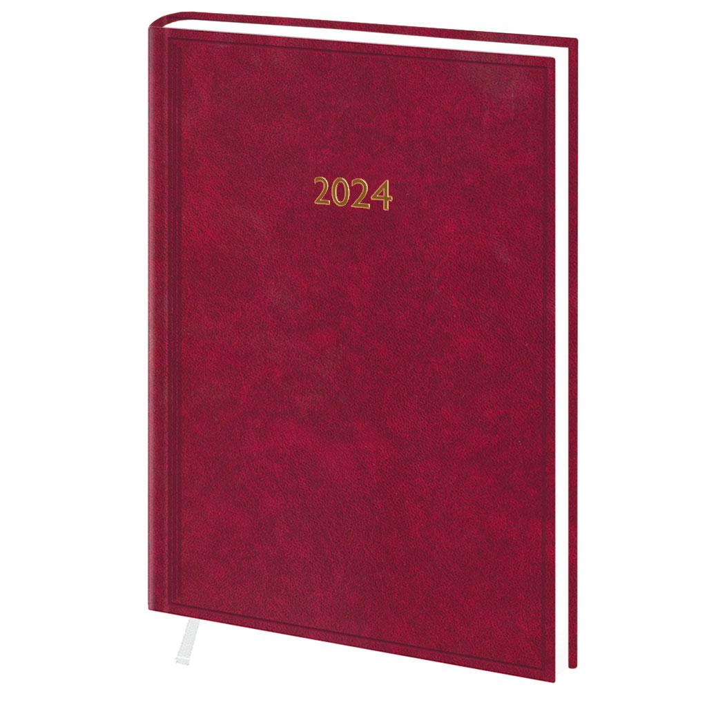 Щоденник датований 2024 рік, А5 формату бордовий, 176 аркушів ...