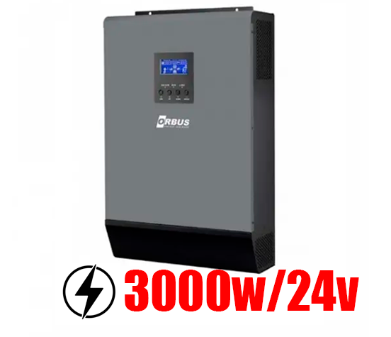Інвертор сонячний автономний ORBUS VP3000-24, 3000W, 24V з правильною синусоїдою потужністю ...