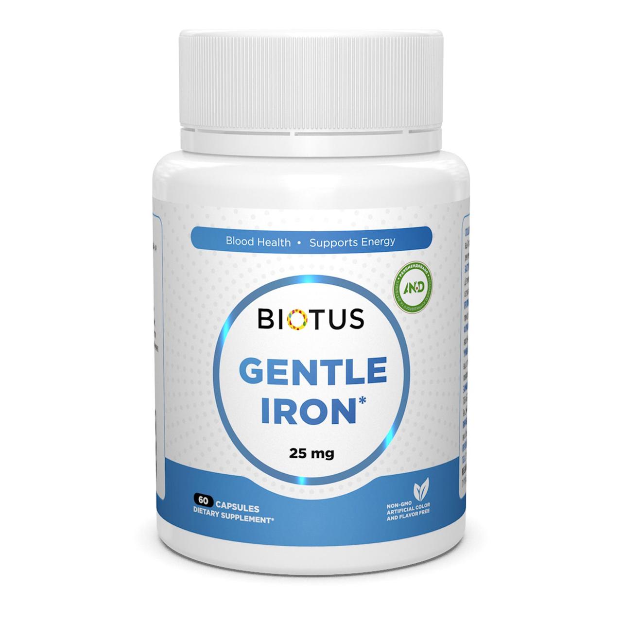 Купить Железо Gentle Iron Biotus 25 мг 60 капсул, цена 145 ₴ — Prom.ua ...