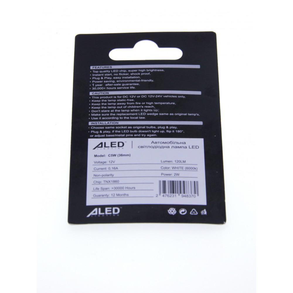 Габарит LED ALed C5W 36мм Canbus Festoon white (2шт) (ID#1980919103 ...