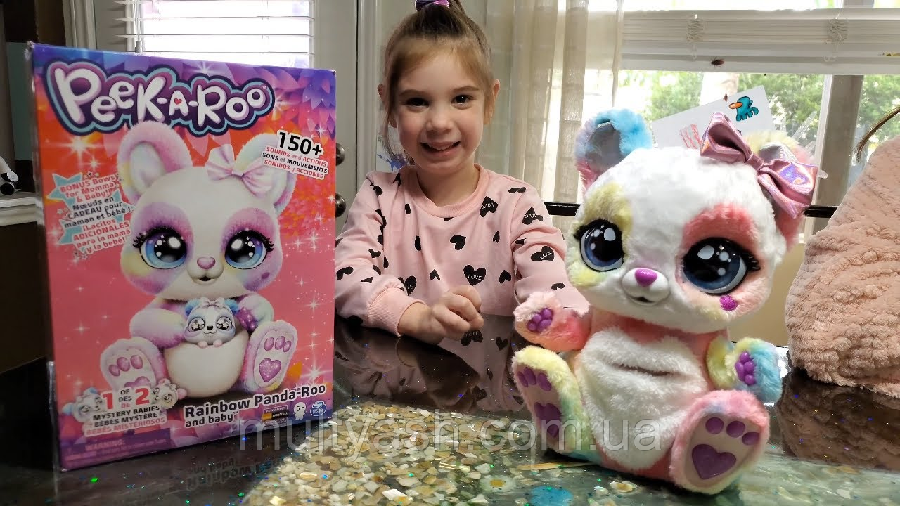 Интерактивная игрушка панда Peek-A-Roo, Interactive Rainbow Plush Toy ...
