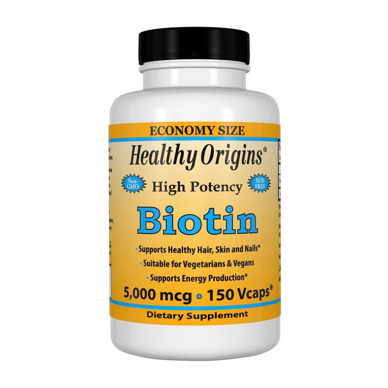 Биотин, пищевая добавка для спортсменов Biotin 5,000 mcg (150 vcaps ...
