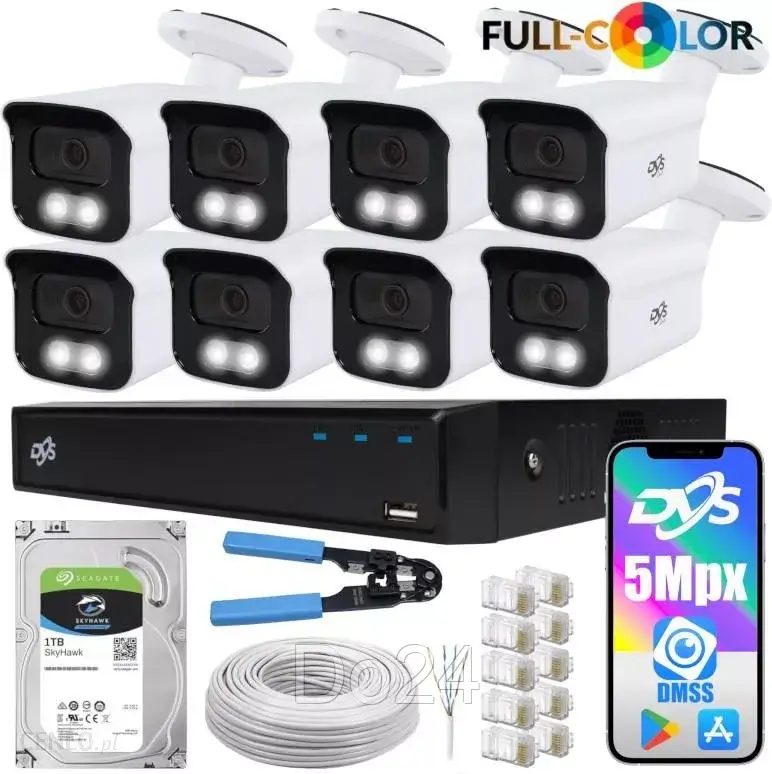 Dvs Digital Video System 8 Kamer Ip 2K Qhd (5Mpx) Poe Full Color — в ...