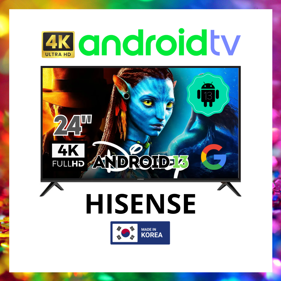 Сучасний Телевізор Hisense 24" Smart-TV Full HD T2 USB Гарантія 1 РІК ...