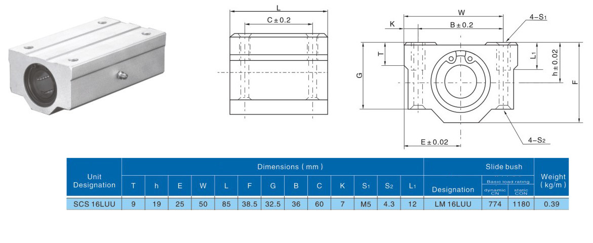 Лінійний підшипник у корпусі, SCS16LUU (SC16LUU) (ID#1980457804), цена ...