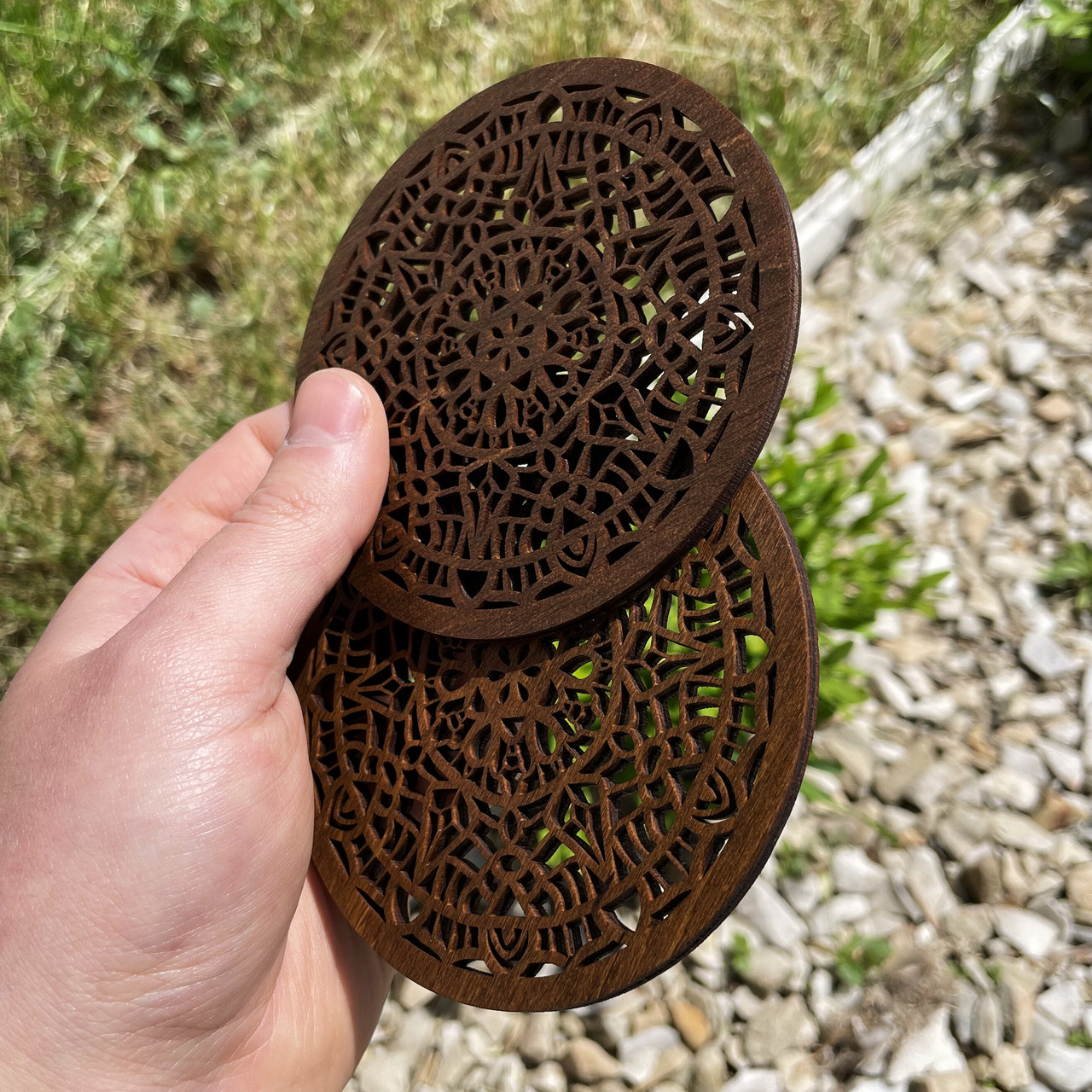 Підставка під бокал чашку та під гаряче з фанери 10 см Id 1982694320