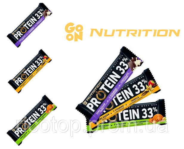 Купити GO ON PROTEIN BAR 33% Набір 3 смаків протеїнових батончиків 150 ...