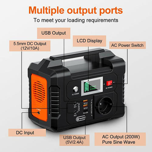 Купить Зарядна станція Flashfish Portable Power Station E200 200W Solar ...